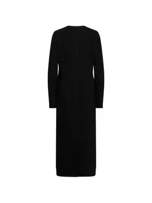 Auralee Collarless Button-up Midi Dress - Black