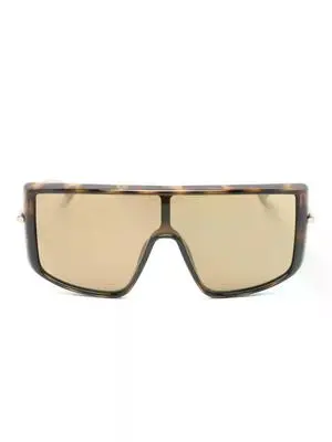 Alexander McQueen Geometric-frame Sunglasses - Brown