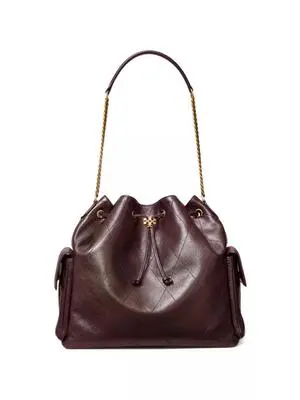 Tory Burch Large Charlie Quilted Drawstring Shoulder Bag
