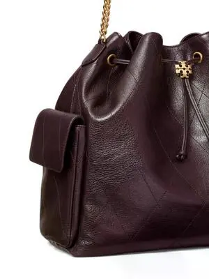 Tory Burch Large Charlie Quilted Drawstring Shoulder Bag