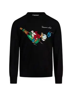 MC2 SAINT BARTH Heron Scrooge Mcduck Embroidered Sweater - Black