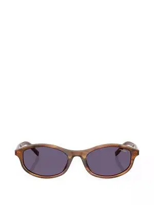 Prada Striped Oval-frame Sunglasses