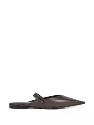 Brunello Cucinelli Beaded-strap Pointed-toe Flat Mules