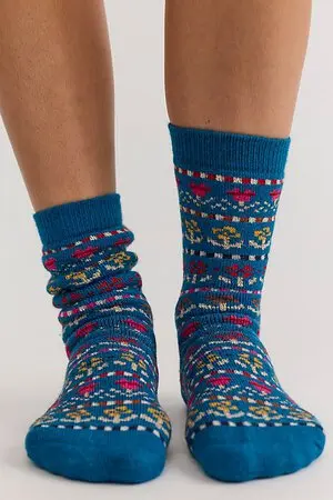 FRENCH KNOT Tulip Socks - Blue
