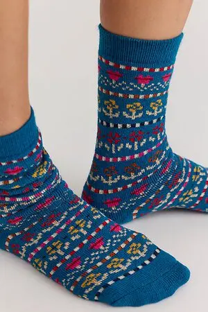 FRENCH KNOT Tulip Socks - Blue
