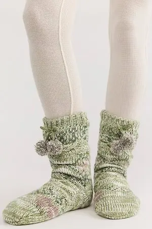 MUK LUKS Chunky Fair Isle Cabin Socks - Sage