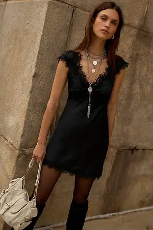 Free People Brightest Star Mini Dress - Black