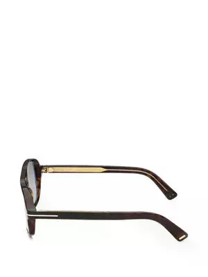 TOM FORD Icon Tortoiseshell-effect Pilot-frame Glasses
