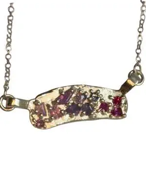 WE THE STARS Sapphire Plate Choker - Silver