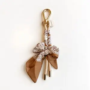 POP UPS BRAND Neutrals Scarf Keychain Tan - Brown