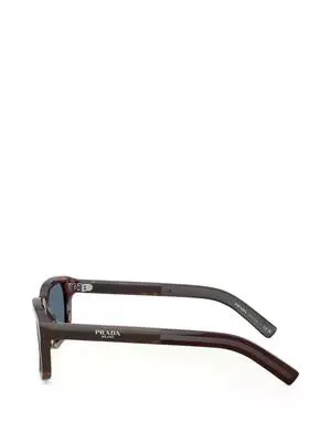 Prada Tortoise-shell Rectangle-frame Sunglasses