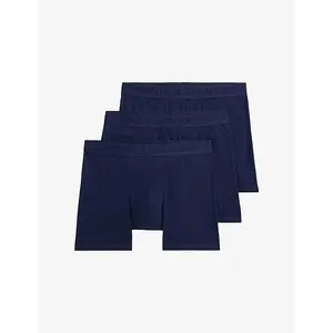 Polo Ralph Lauren Tonal Branded-waistband Pack Of Three Jersey Boxer Briefs - Navy/navy/navy