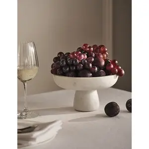 THE WHITE COMPANY Marble Footed Bowl 20.32cm