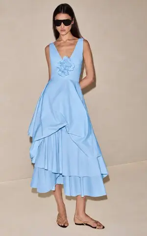 Alexis Jaya Cotton Midi Dress - Blue