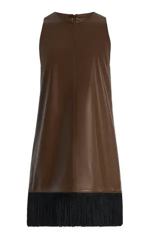 Alexis Evadne Fringed Faux Leather Mini Dress