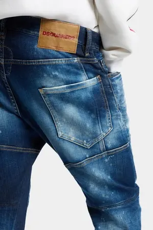 Dsquared2 Medium Cloudy Biker Zips Jeans