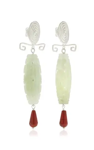 Juju Vera Nile Sterling Jade, Agate Earrings