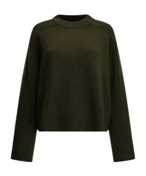 Soeur Raglan Crew Neck Relaxed Knit Sweater - Khaki