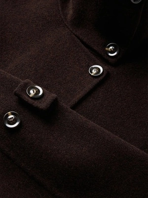 Soeur High Collar Belted Long Wool Coat