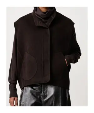 Soeur Stand Collar Wool Vest