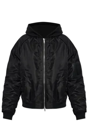 JUUN.J Padded Jacket With Detachable Hood - Black
