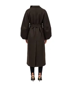 Harris Wharf London Belted Balloon-sleeve Oversized Coat