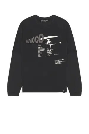 Palm Angels Neon Blvd Double Layer Long Sleeve In Black