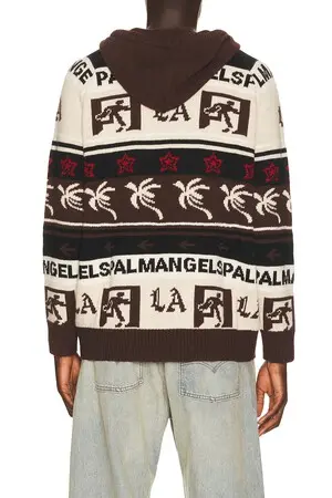 Palm Angels Palm Shadow Jacquard Loose Knit Hoodie