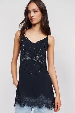 LYREBIRD Embroidered Slip Mi Dress