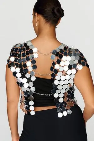 Anthropologie Chamail Mirrored Sequed Top