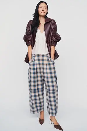 DAMSON MADDER Mara 100% Cotton Mid-rise Wide-leg Pants