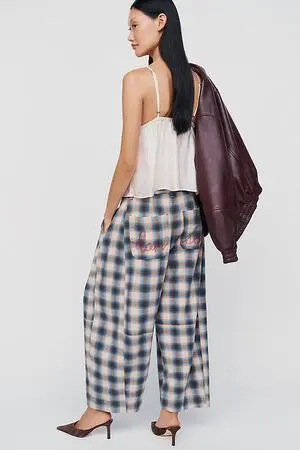 DAMSON MADDER Mara 100% Cotton Mid-rise Wide-leg Pants