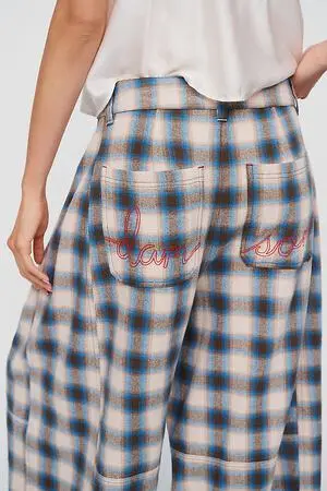DAMSON MADDER Mara 100% Cotton Mid-rise Wide-leg Pants