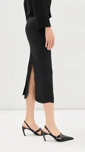 Attico Wool Midi Skirt