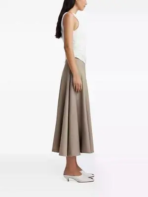 Anna Quan Scarpa Asymmetric-seam Flared Midi Skirt