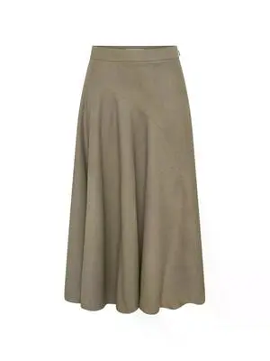 Anna Quan Scarpa Asymmetric-seam Flared Midi Skirt - Neutrals