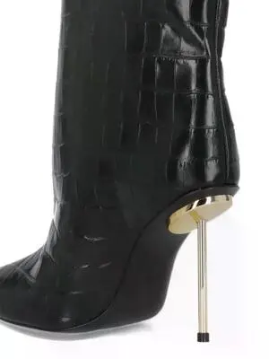 Schutz Crocodile-effect Stiletto-heel Ankle Boots