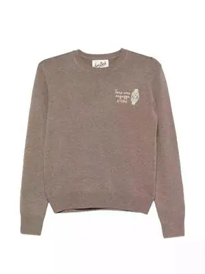 MC2 SAINT BARTH New Queen Embroidered Crew-neck Sweater - Neutrals