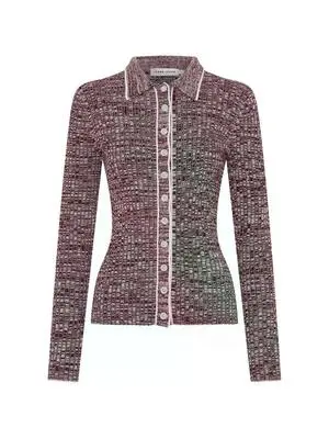 Anna Quan Ashlen Ribbed-knit Button-up Shirt