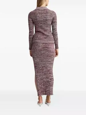 Anna Quan Ashlen Ribbed-knit Button-up Shirt