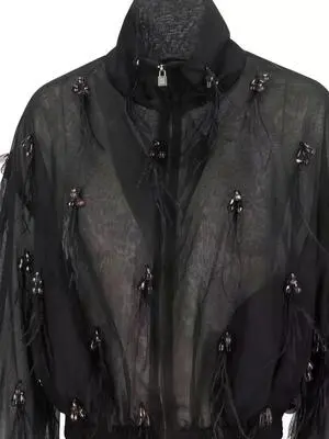 Giuseppe Di Morabito Feather-embellished Bead-detail Bomber Jacket