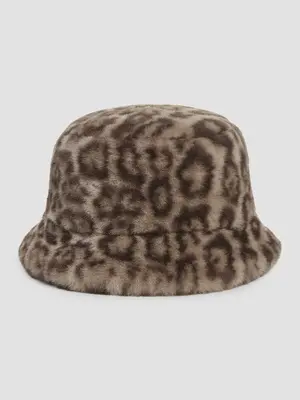 Apparis Amara Pluche Faux-leopard Fur Bucket Hat