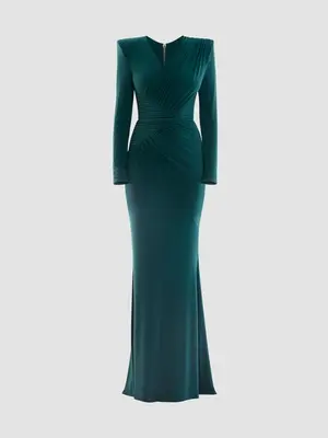 ZHIVAGO Desires Are Memories Pleated Gown - Emerald