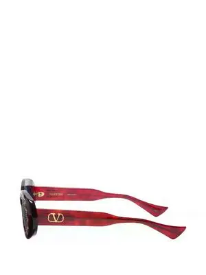 Valentino Garavani Crystal-embellished Oval-frame Sunglasses