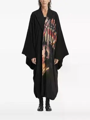 Yohji Yamamoto Night Scene In Yoshiwara Graphic-print Coat