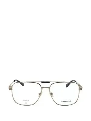 FERRAGAMO Pilot-frame Glasses - Silver