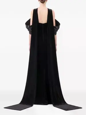 JEAN-LOUIS SABAJI Halterneck Draped-panel Maxi Dress