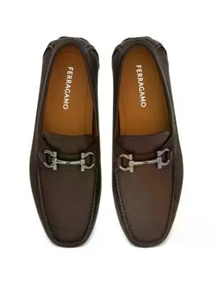 FERRAGAMO Gancini Ornament Driver Loafers