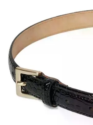 CRIDA MILANO Crocodile-effect Leather Belt