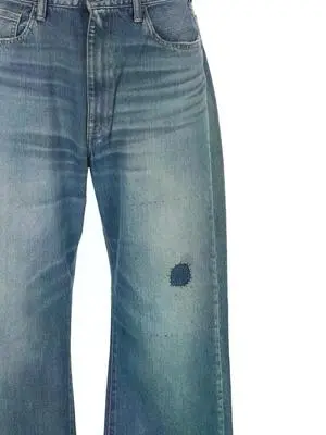 KURO Patchwork-detail Wide-leg Jeans